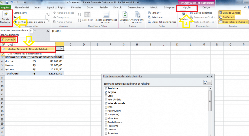 Dica Especial -Separando dados do filtro de uma Tabela Dinâmica - Excel