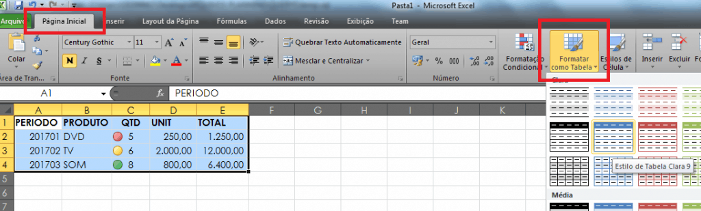 Formato de Tabela no Excel - Doutores do Excel 2025